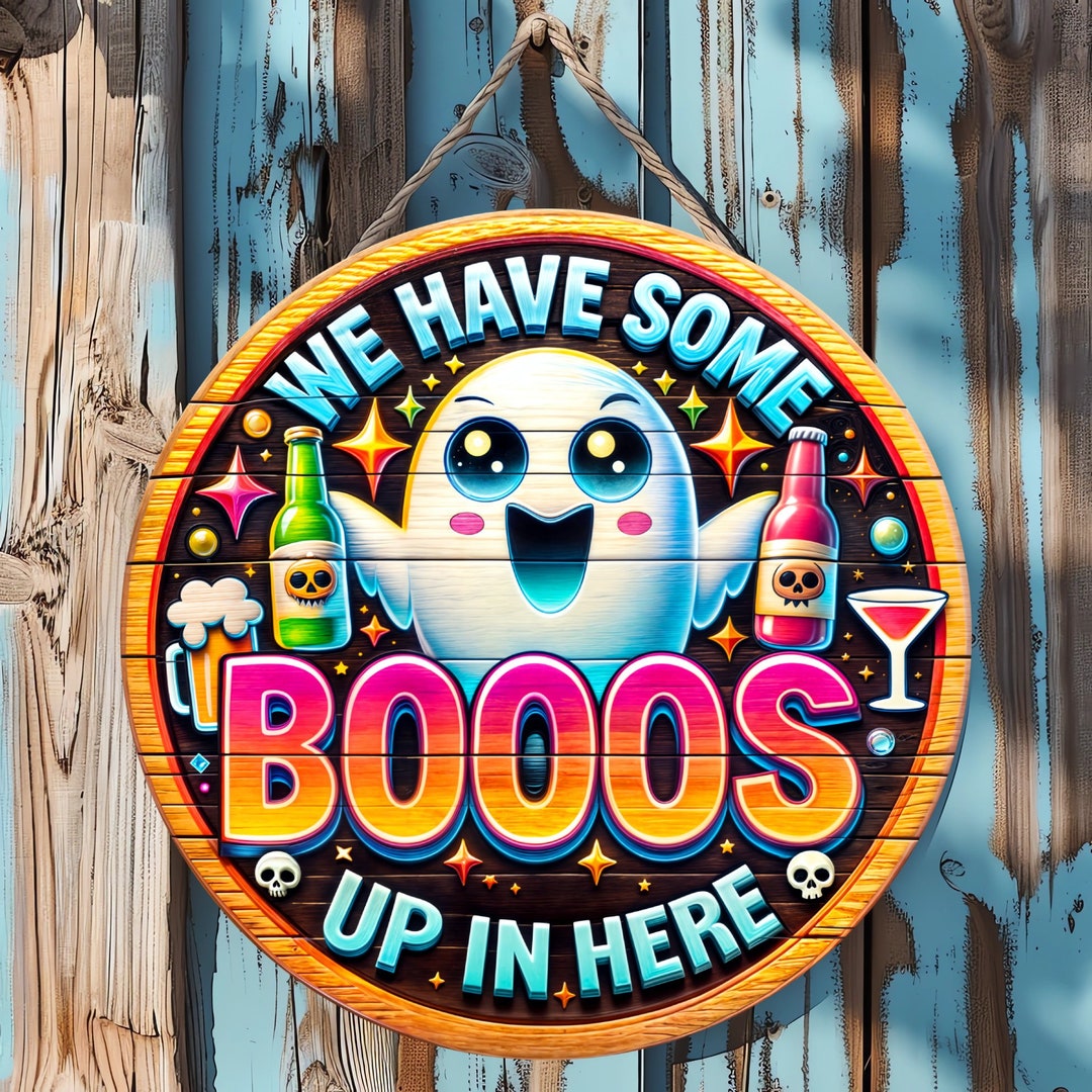 Cute Ghost Halloween Welcome Sign, Spooky Party Decor (PNG Digital ...