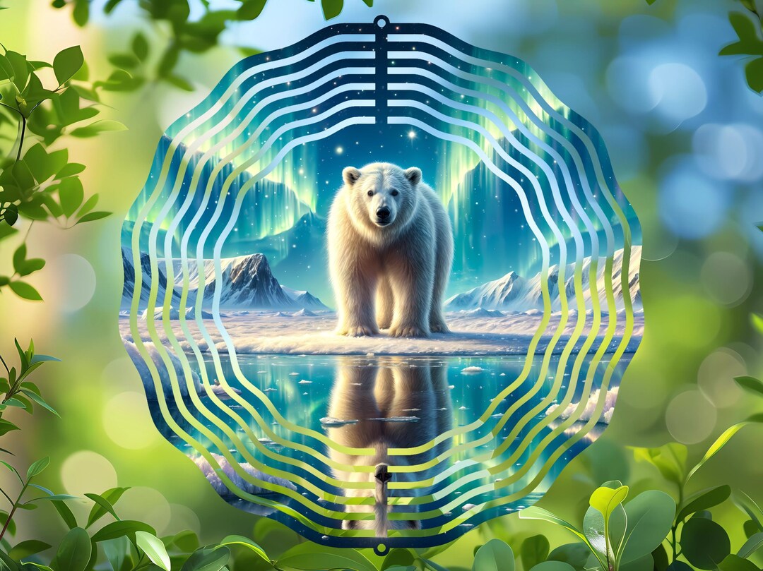 Stunning Aurora and Polar Bear Wind Spinner Digital Download, Winter ...