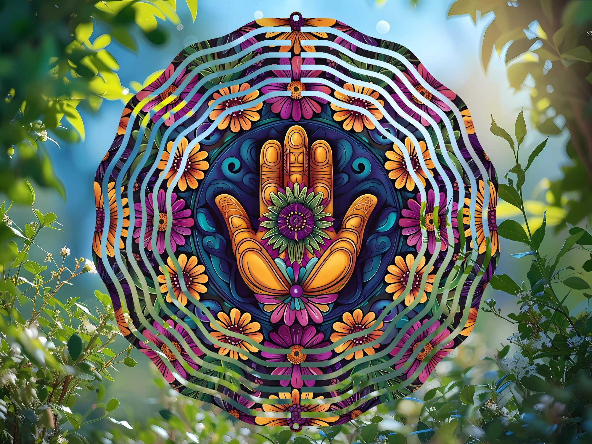 Hamsa Hands Wind Spinner Design, Digital Sublimation PNG, Colorful ...