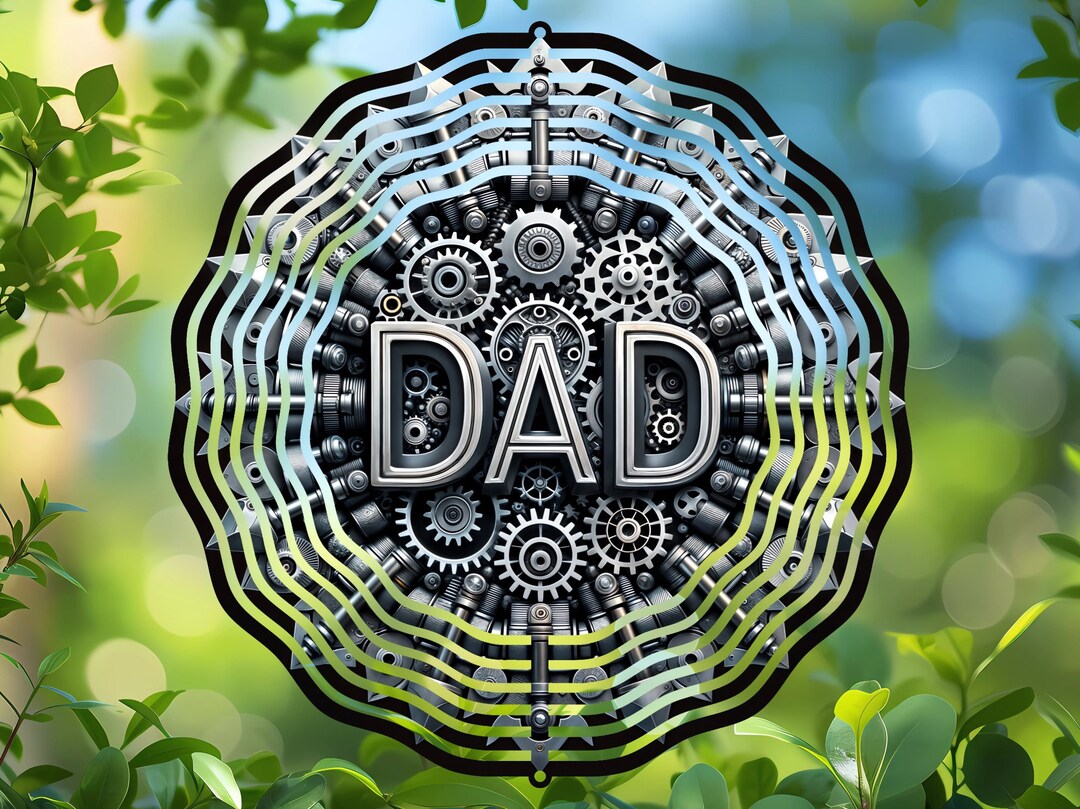Dad Themed Wind Spinner Sublimation Design, Round PNG for DIY Garden ...