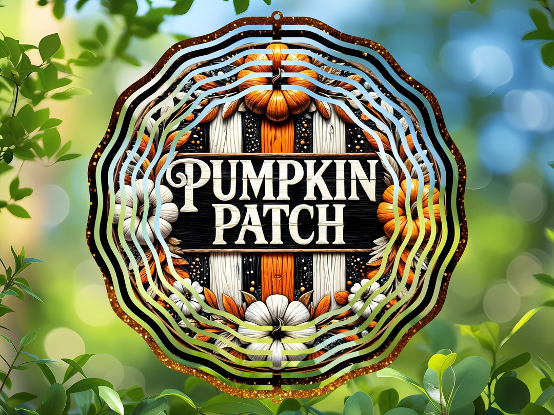 Pumpkin Patch Fall Wind Spinner Sublimation Design Round PNG Rustic ...