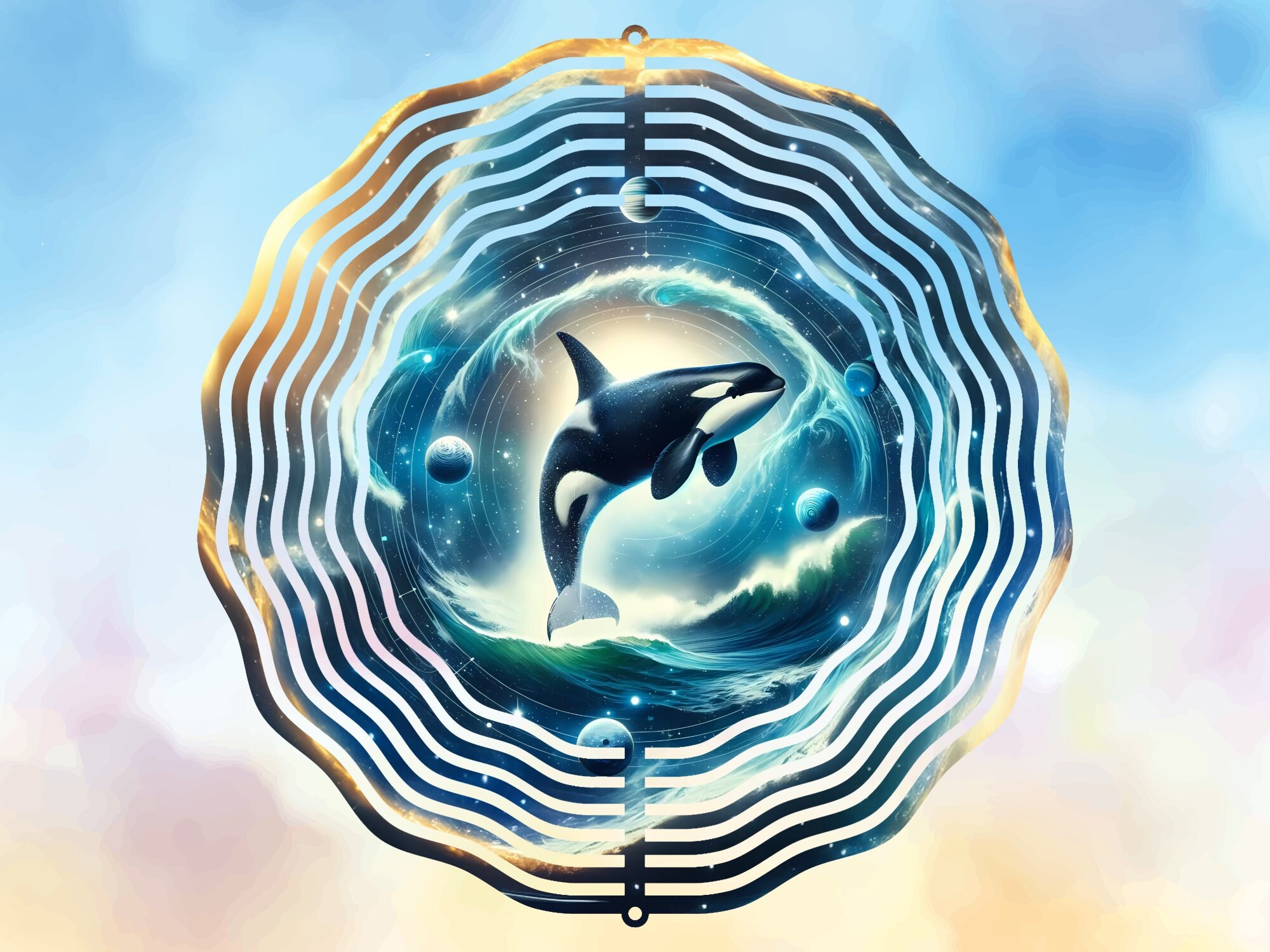 Cosmic Killer Whale Wind Spinner Design, Space Ocean Art (PNG Digital ...