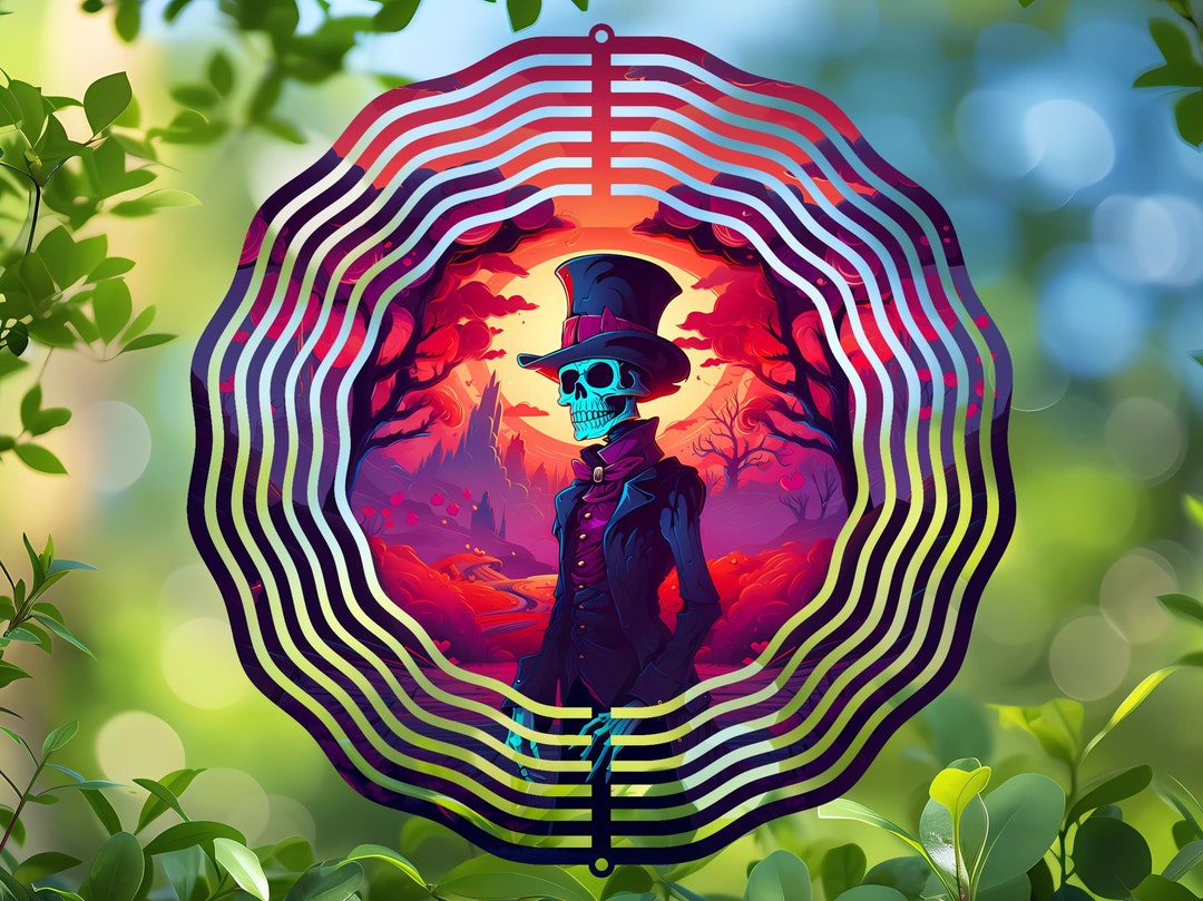 Animated Skeleton Garden Wind Spinner PNG, Unique Sublimation Design ...