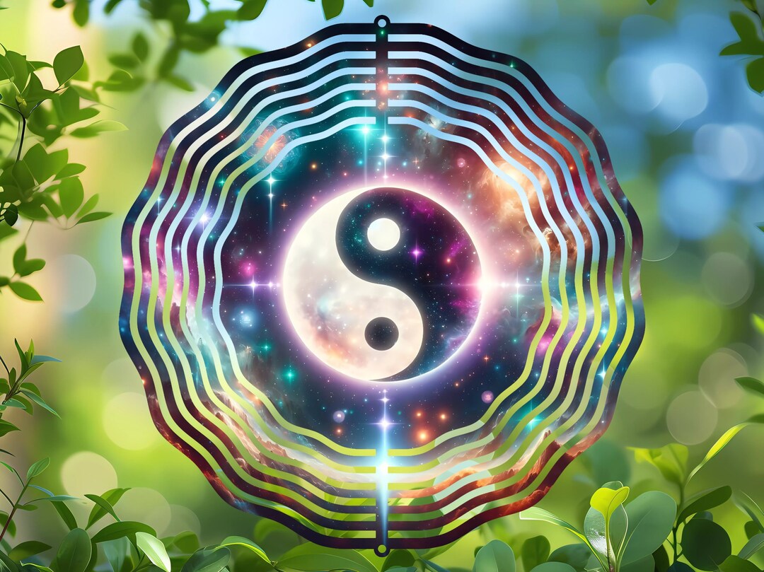 Cosmic Yin Yang Wind Spinner Design, Space Nebula Round PNG Sublimation ...