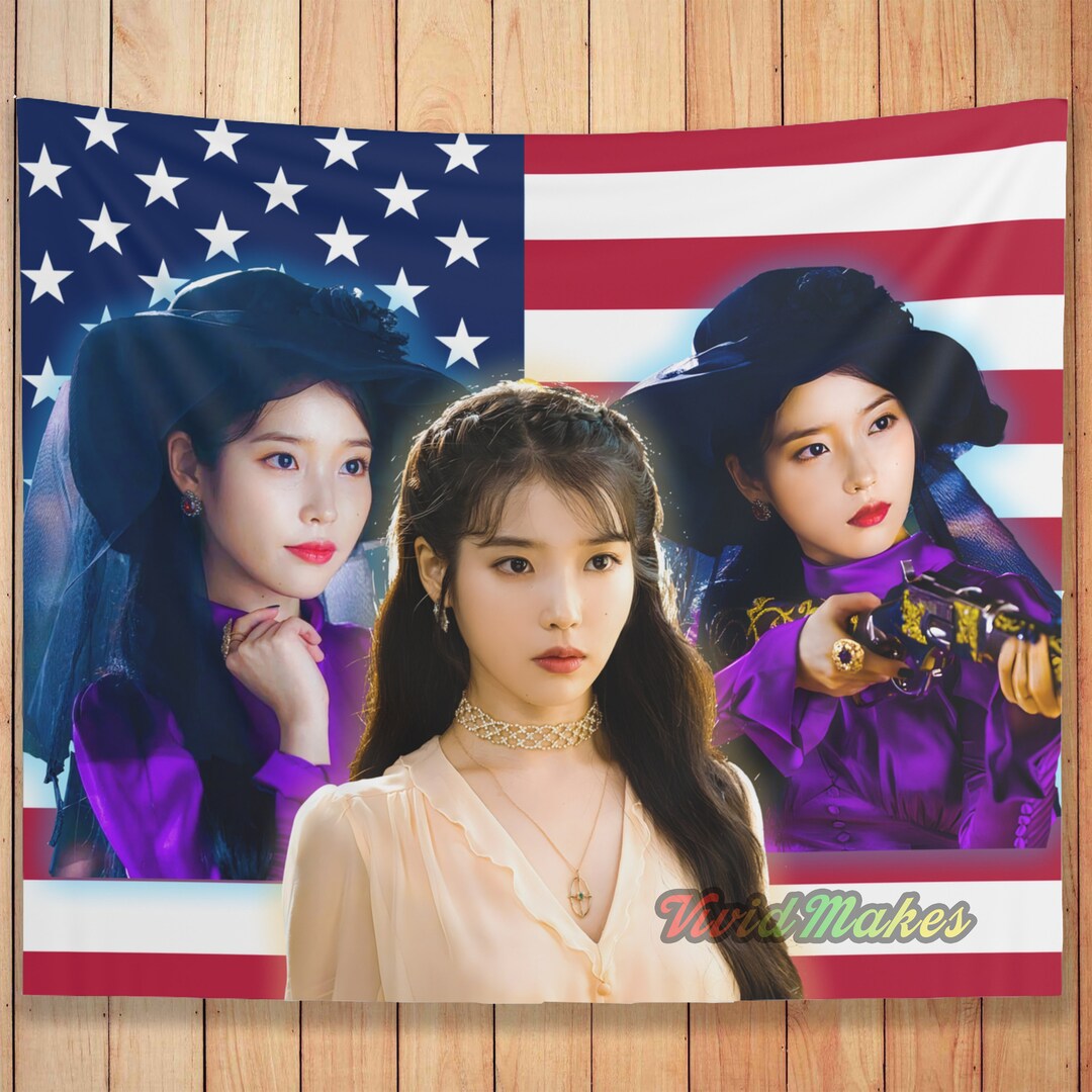 Jang Man-wol Kpop American Flag, IU H.E.R. World Tour Flag, IU Hotel De ...