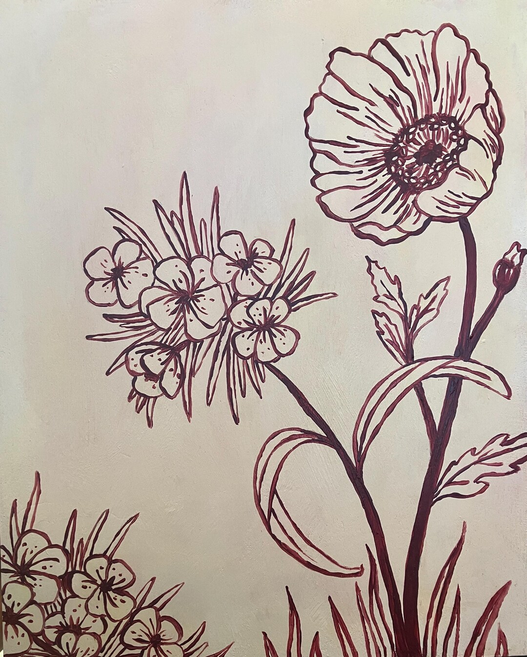 Custom Flower Painting - Hand Painted Artwork - Etsy