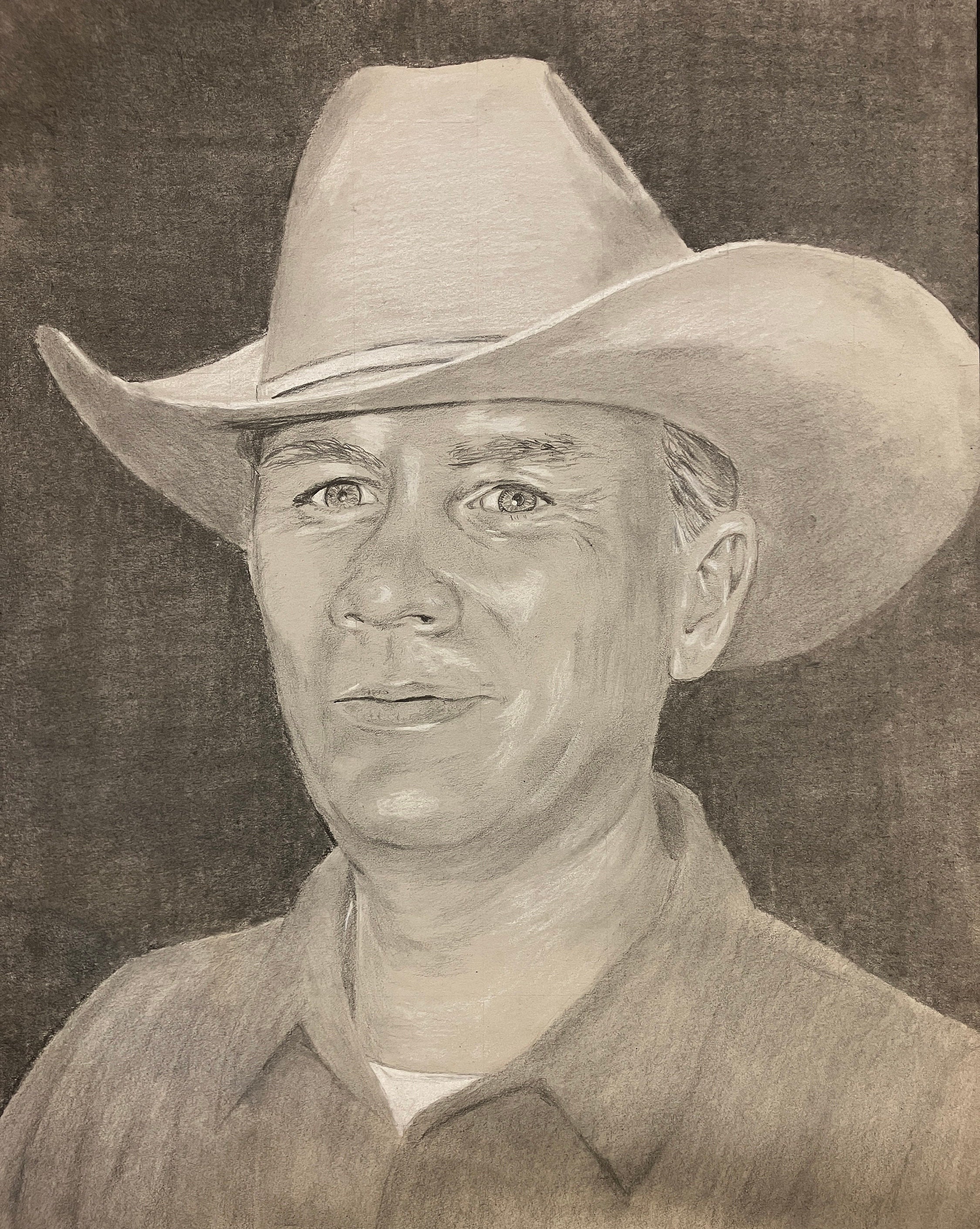 Custom Portrait - Graphite Pencil Drawing on Gray Paper - Etsy