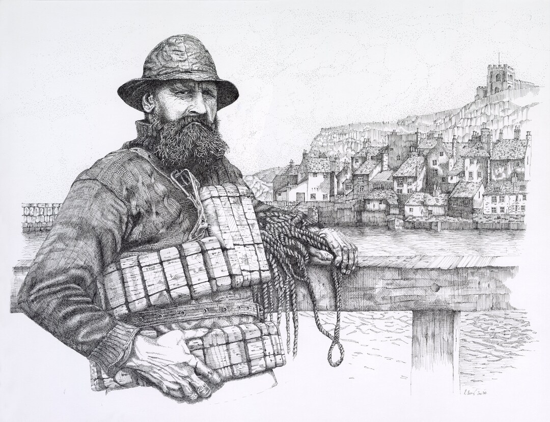 Henry Freeman, Whitby Fisherman, North Yorkshire, UK. Canvas Wrapped ...