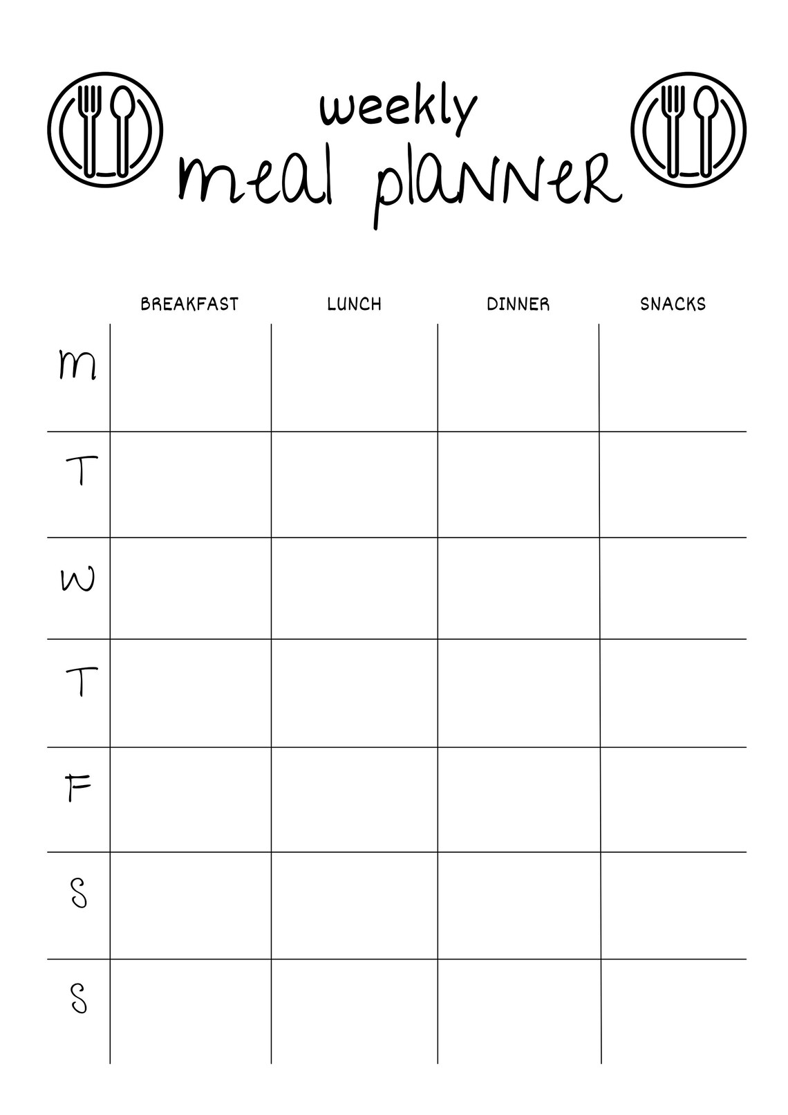 Weekly Meal Planner With Grocery List, Printable, Digital Meal Planner ...
