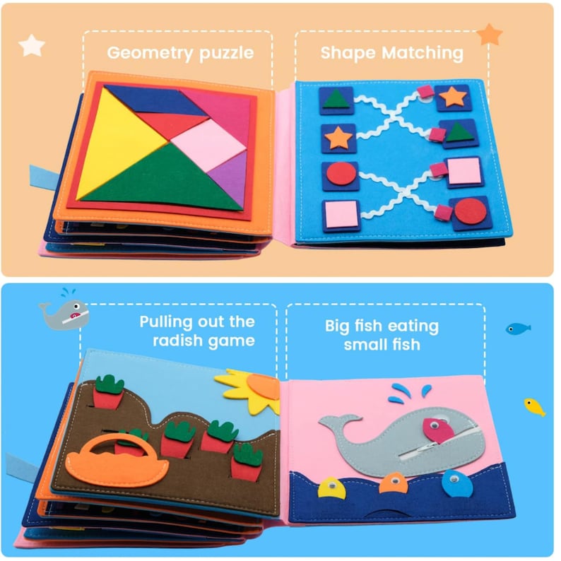 Activity Busy Book, Montessori Educational Book for Kids, Personalized ...