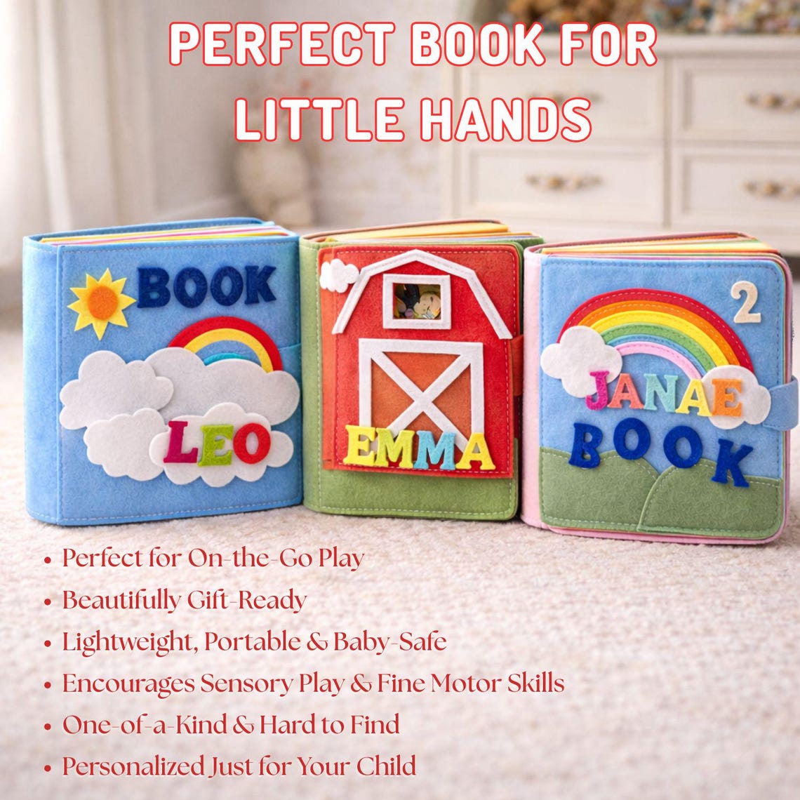 Personalized Baby Book, Handmade Felt Quiet Book, Personalized ...