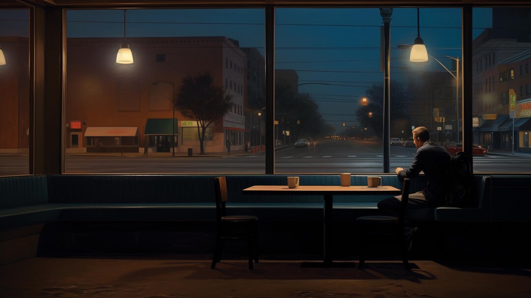 Edward Hopper Inspired Frame TV Art | Midnight Reflections – Vintage ...
