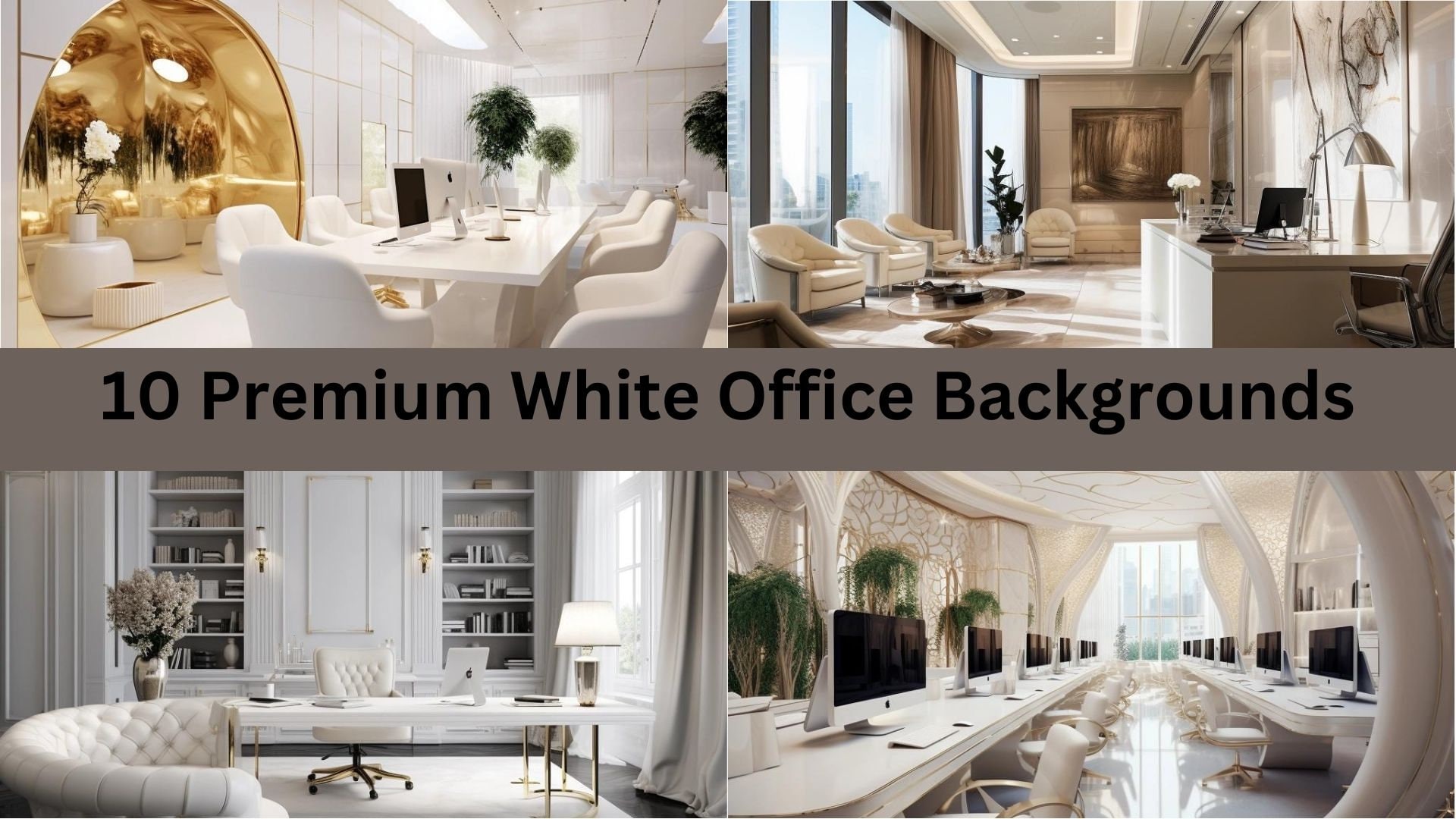White Office Backgrounds Zoom Dream Set Digital Backdrops, Studio ...