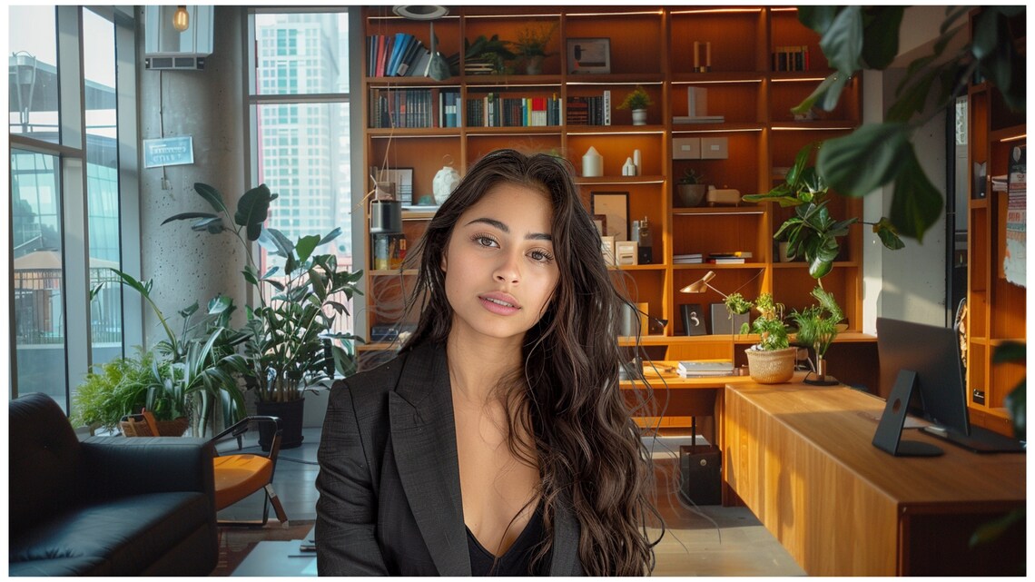 Modern Office Digital Backdrops, Blurred Professional Business Headshot ...