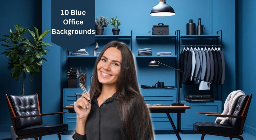 Blue Office Backgrounds for Zoom Meetings - Etsy