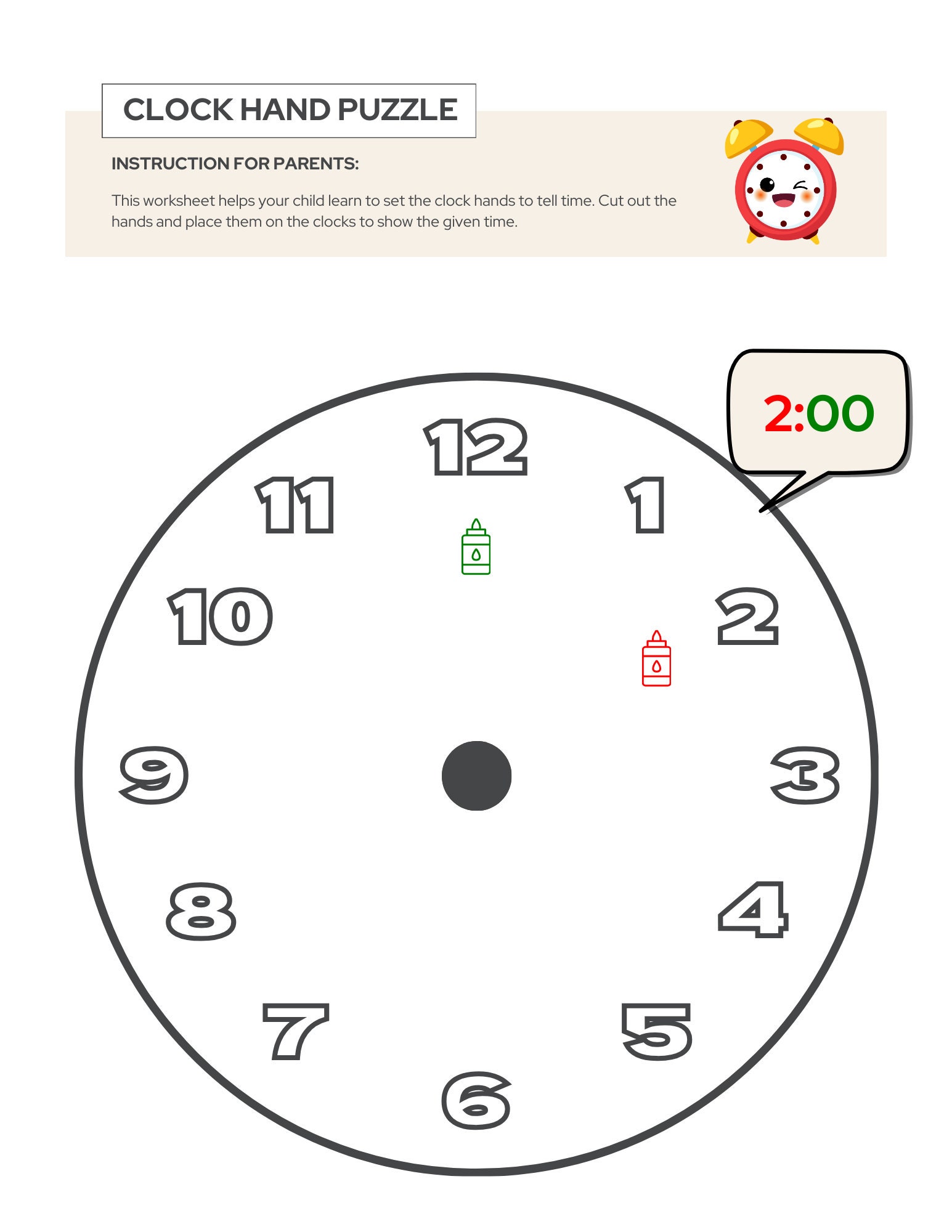 Learn the Clock Worksheets for Kids Downloadable and Printable - Etsy