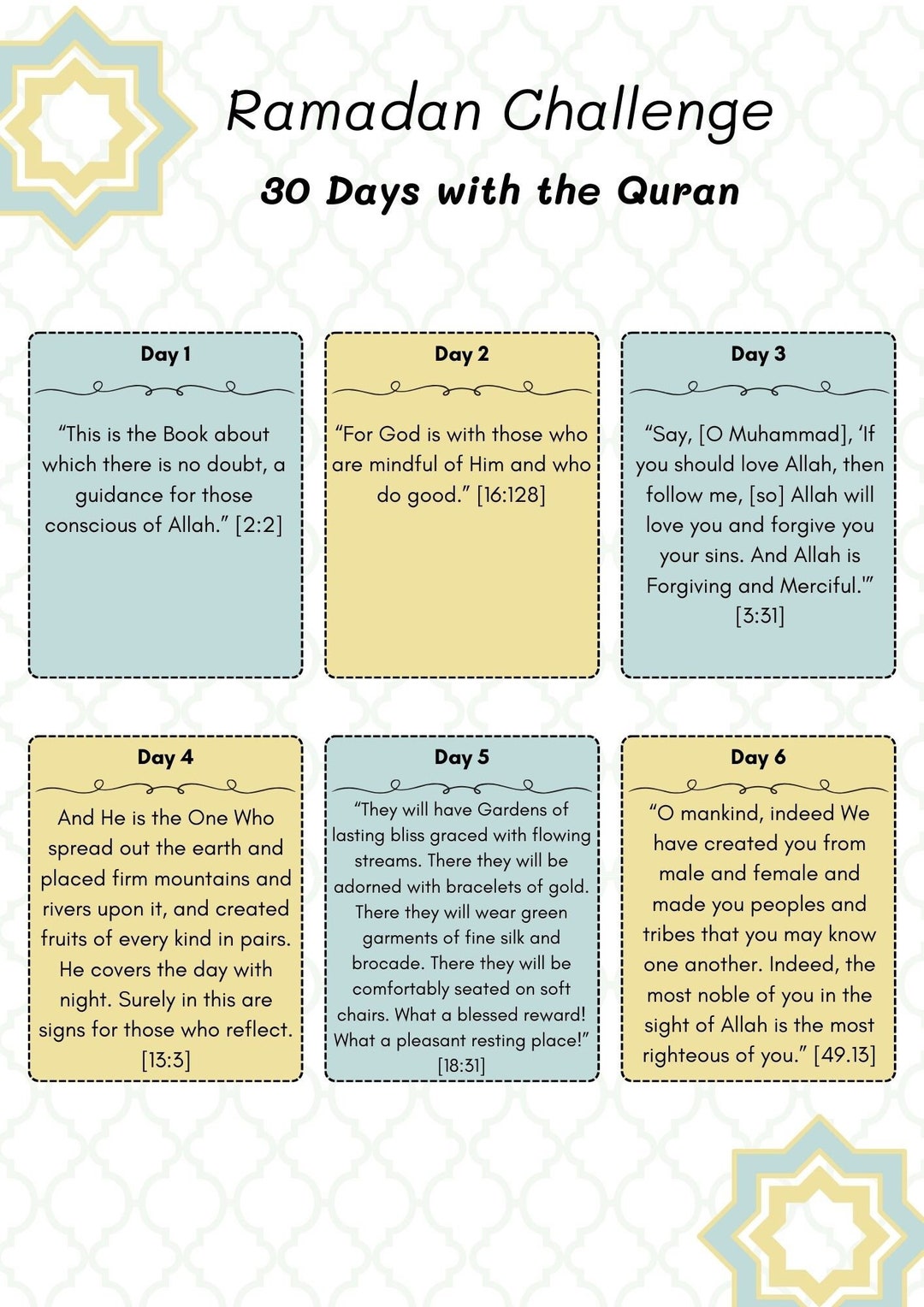 Ramadan Challenge: 30 Days With the Quran - Etsy