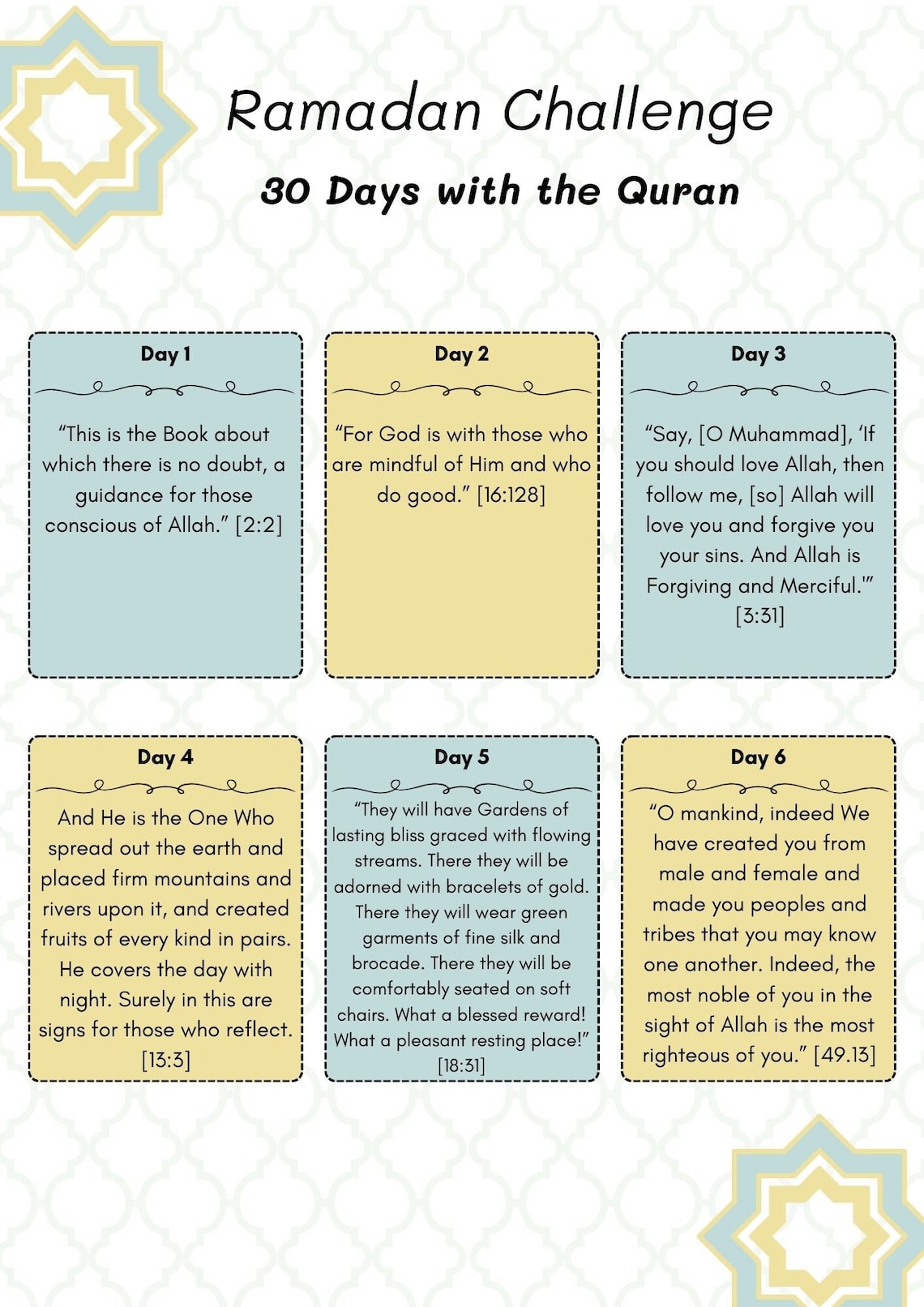Ramadan Challenge: 30 Days With the Quran - Etsy