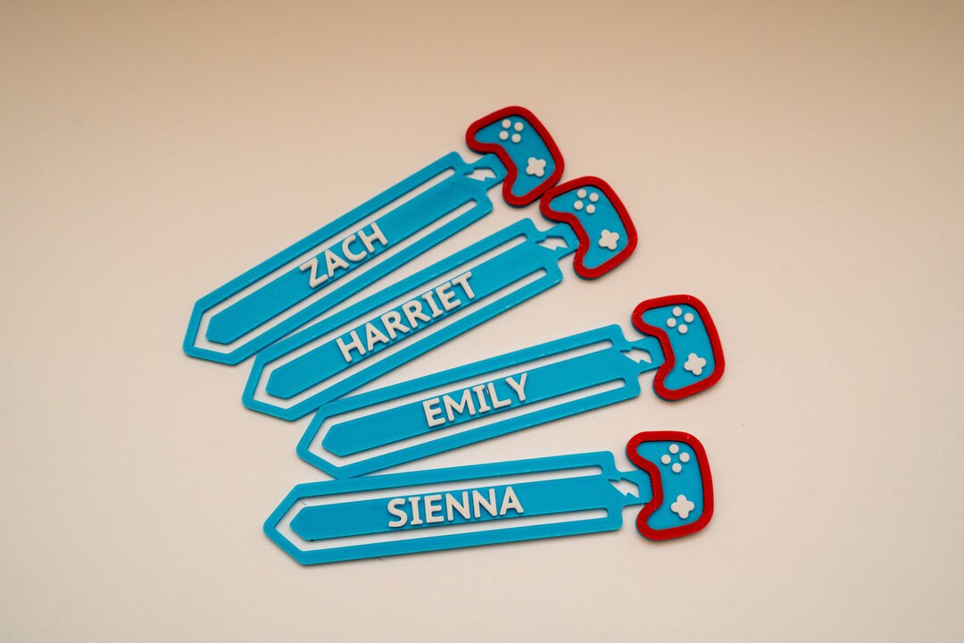 3D Printed Gaming Bookmark Customisable Personalised Names and Colours ...