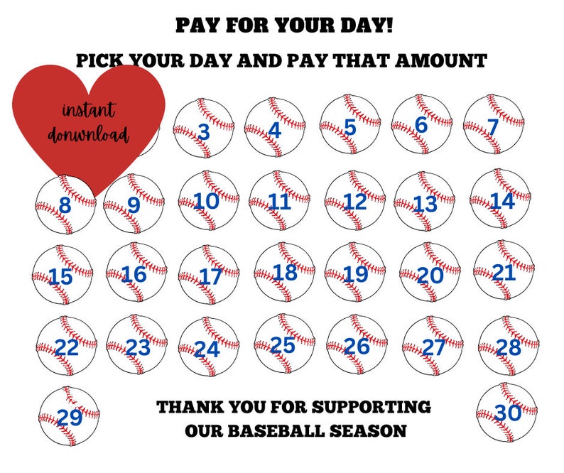 Baseball Fundraiser Instant Download - Etsy