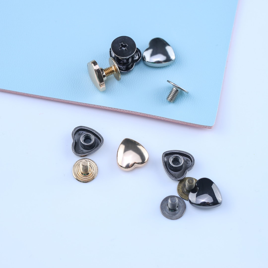 Heart Shaped Leather Label Screws, Chicago Screw Bolts, Metal Screws ...