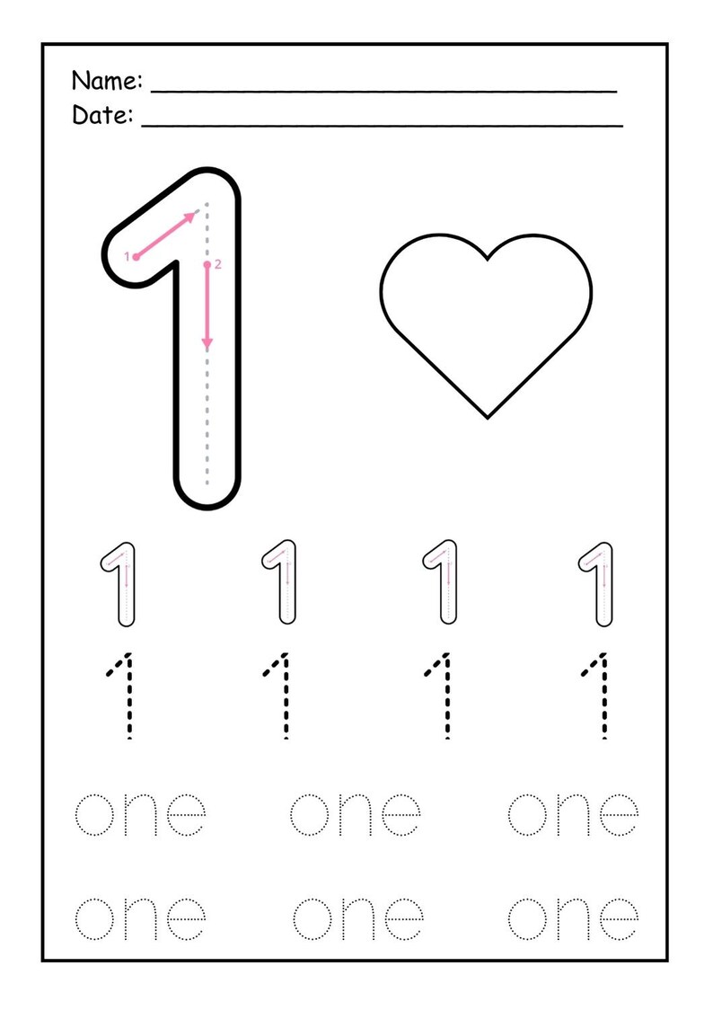 Printable Number Tracing Worksheet Learn to Write Numbers 0-9 ...