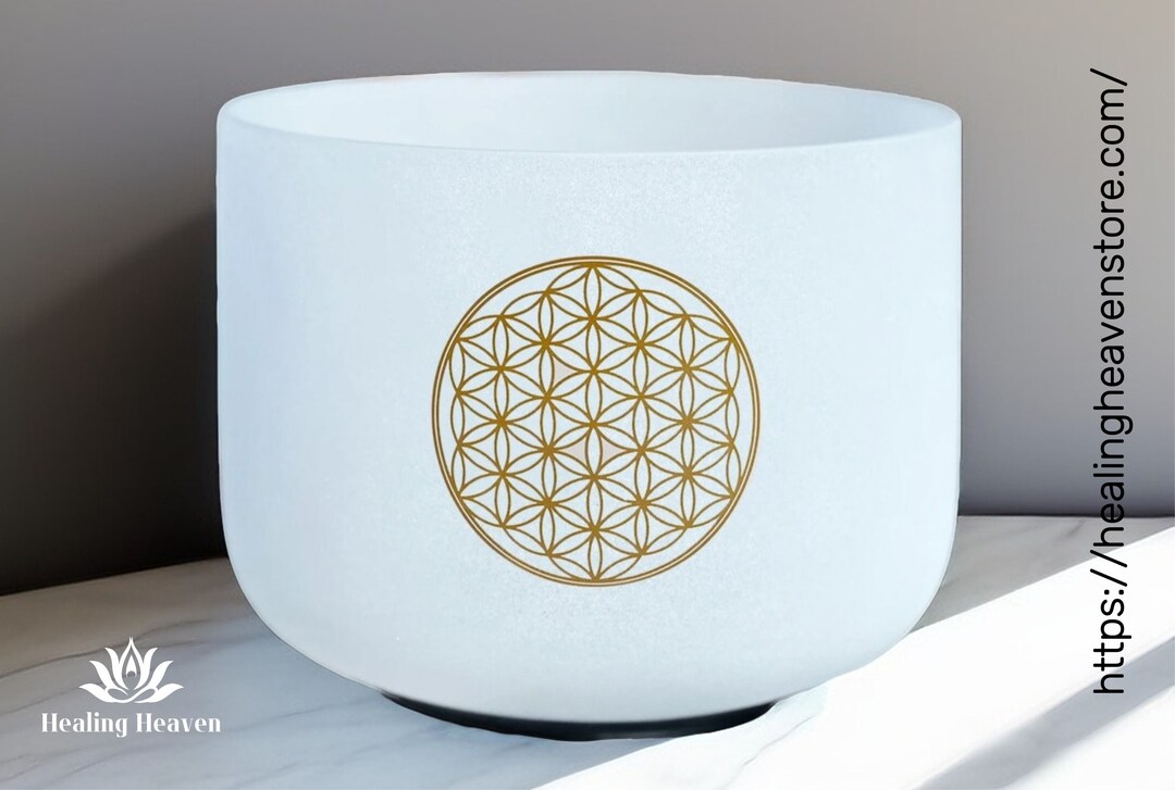 528hz 8 Inch C Note Frosted Quartz Crystal Singing Bowl Healing Sound ...