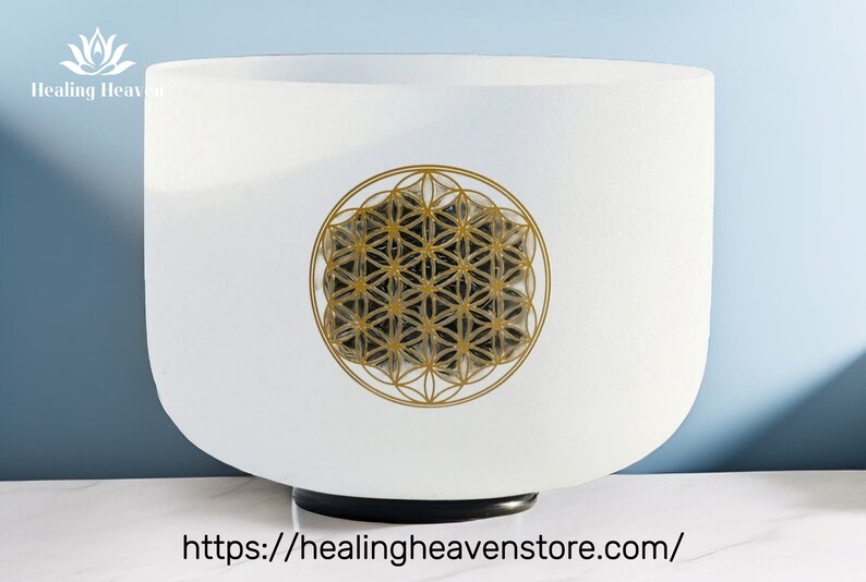 528hz 8 Inch C Note Frosted Quartz Crystal Singing Bowl Healing Sound ...