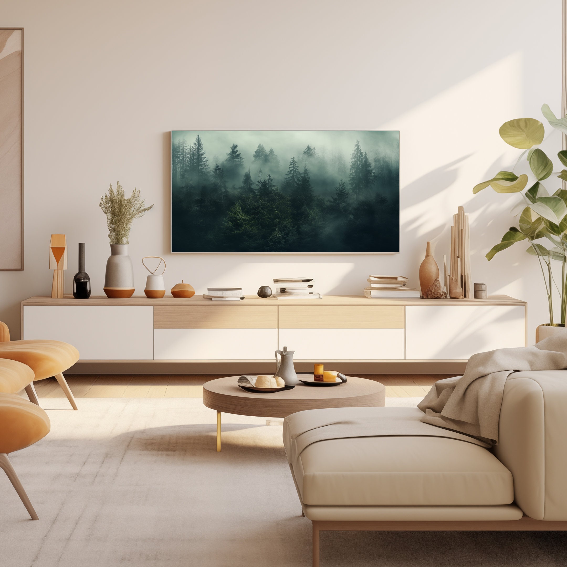 Image of a Misty Dark Forest, Frame TV Art, Poster Art, Tranquil ...