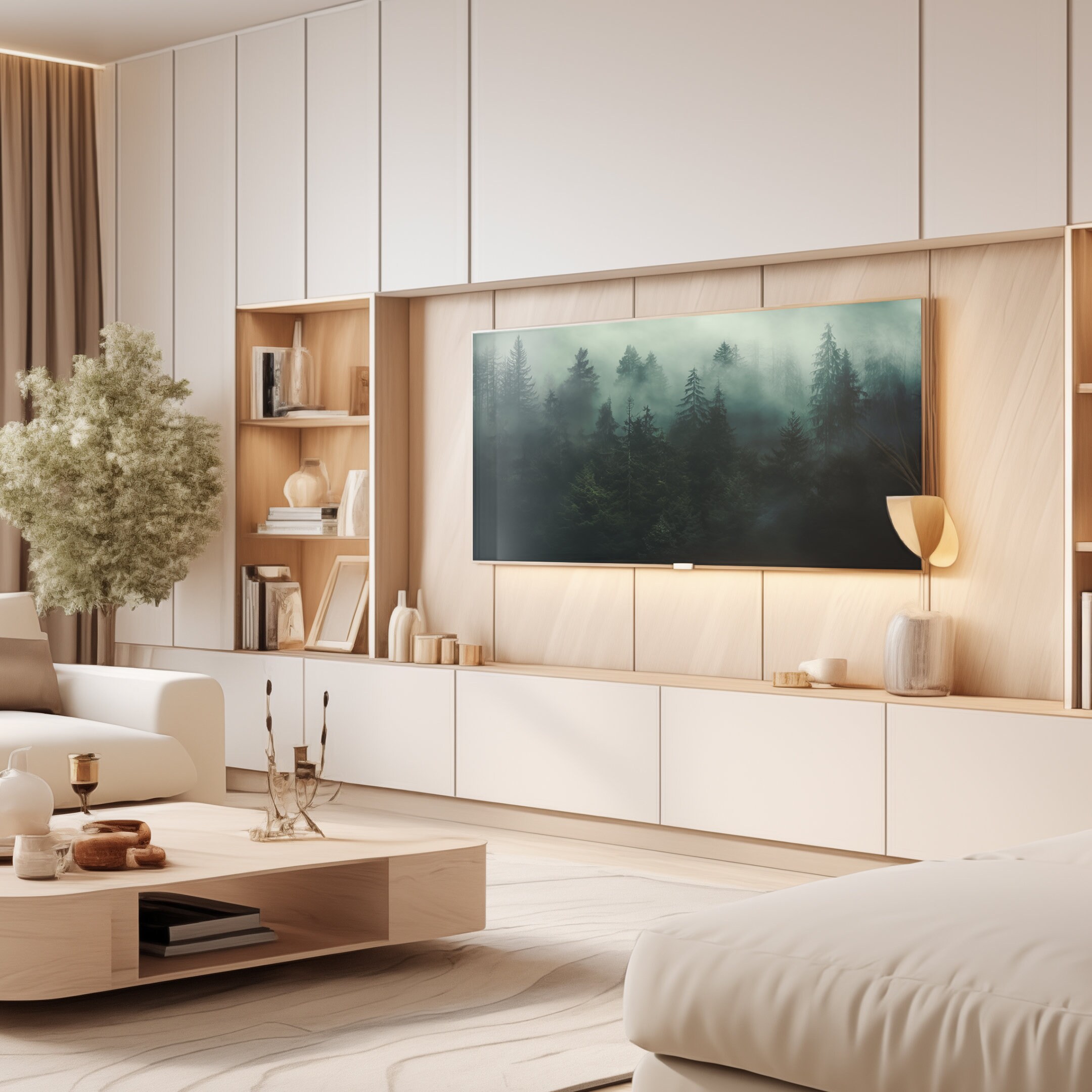 Image of a Misty Dark Forest, Frame TV Art, Poster Art, Tranquil ...