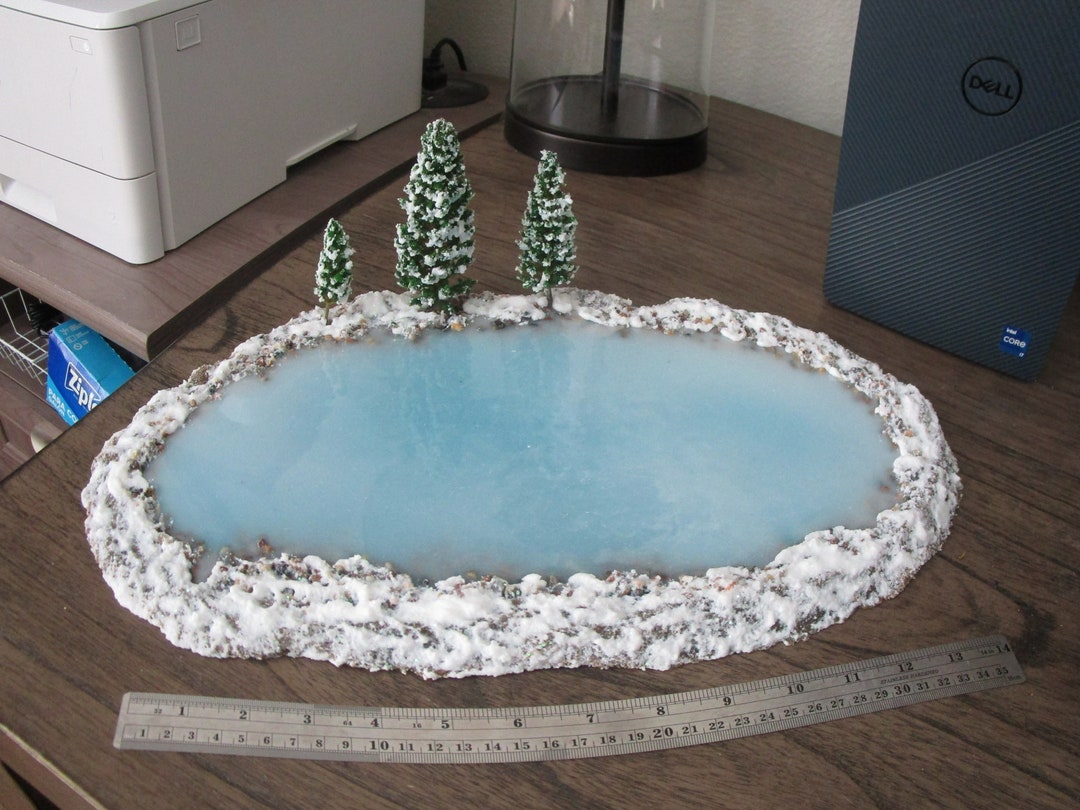 Lovely Realistic Looking 17 Resin Ice Lake / Pond for Seasonal Villages ...