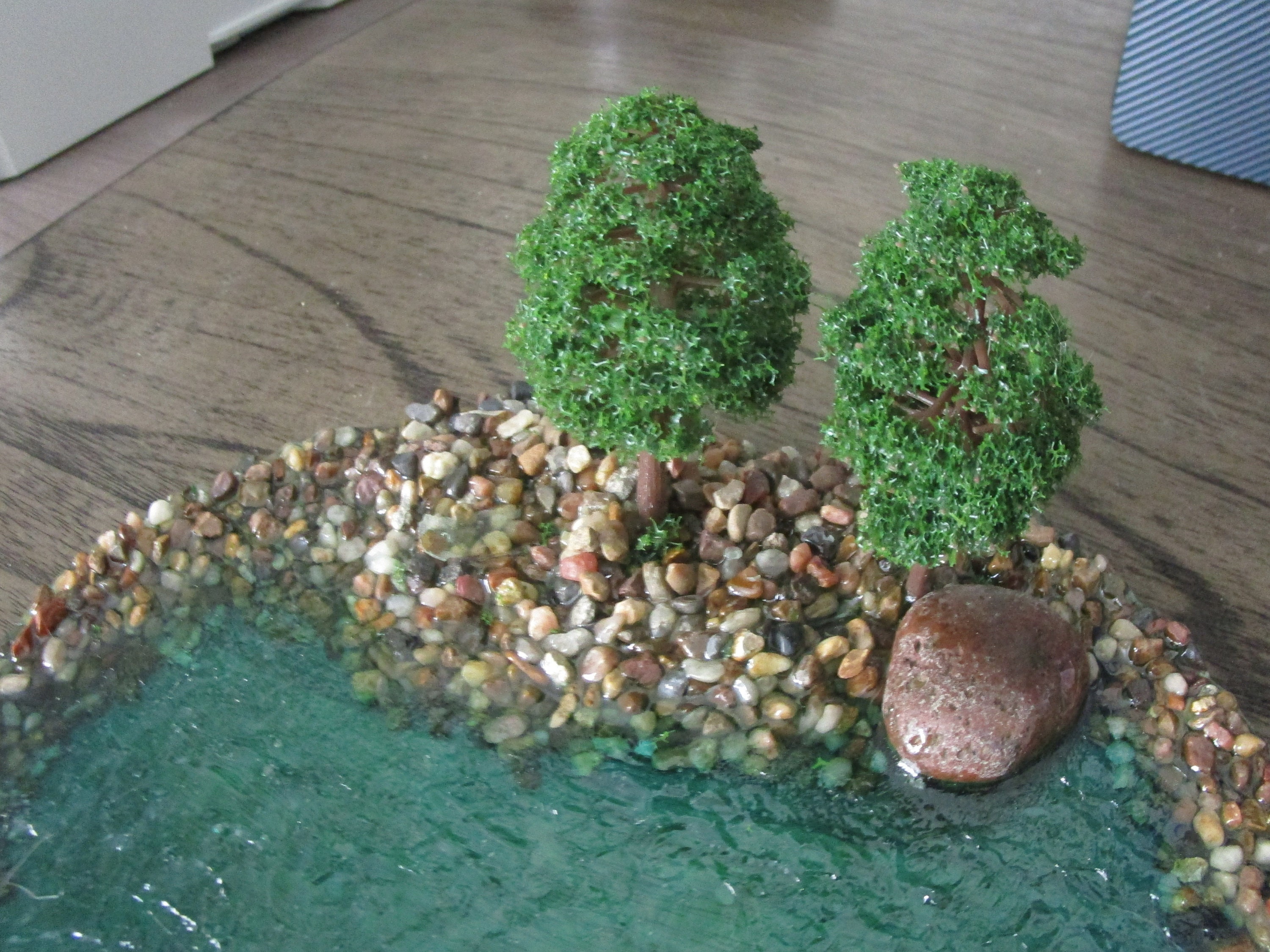 Realistic Looking 9 Resin Lake / Pond W Trees Perfect for Seasonal ...