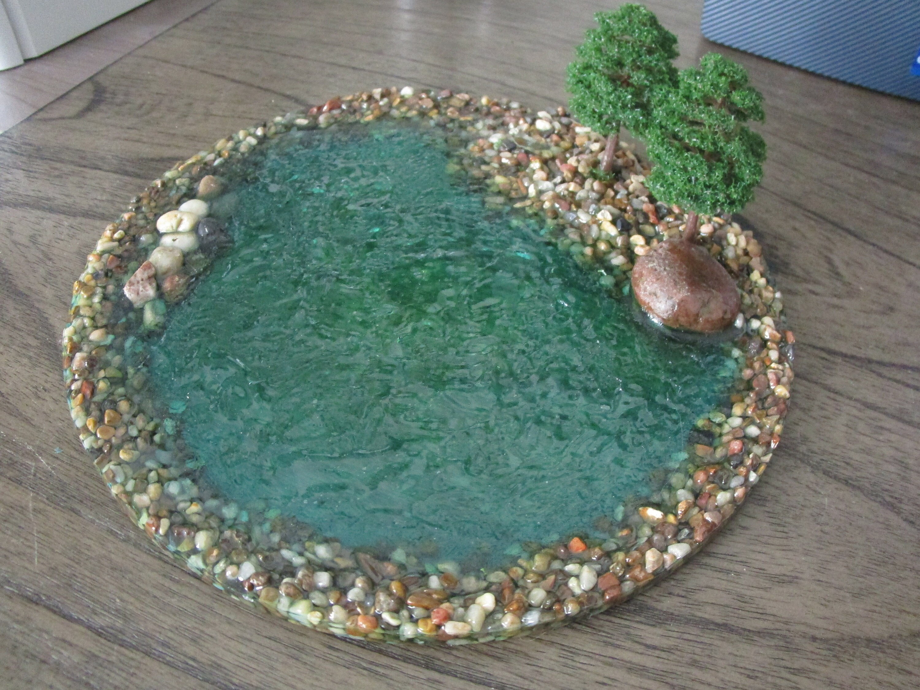 Realistic Looking 9 Resin Lake / Pond W Trees Perfect for Seasonal ...
