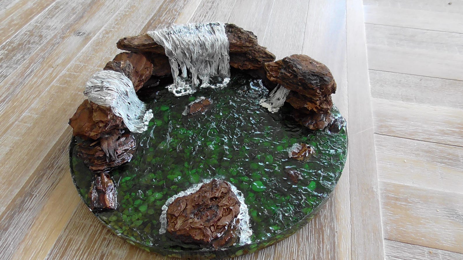9 1/4" Mini Handcrafted Resin Waterfall Lake, Ocean for Dioramas ...