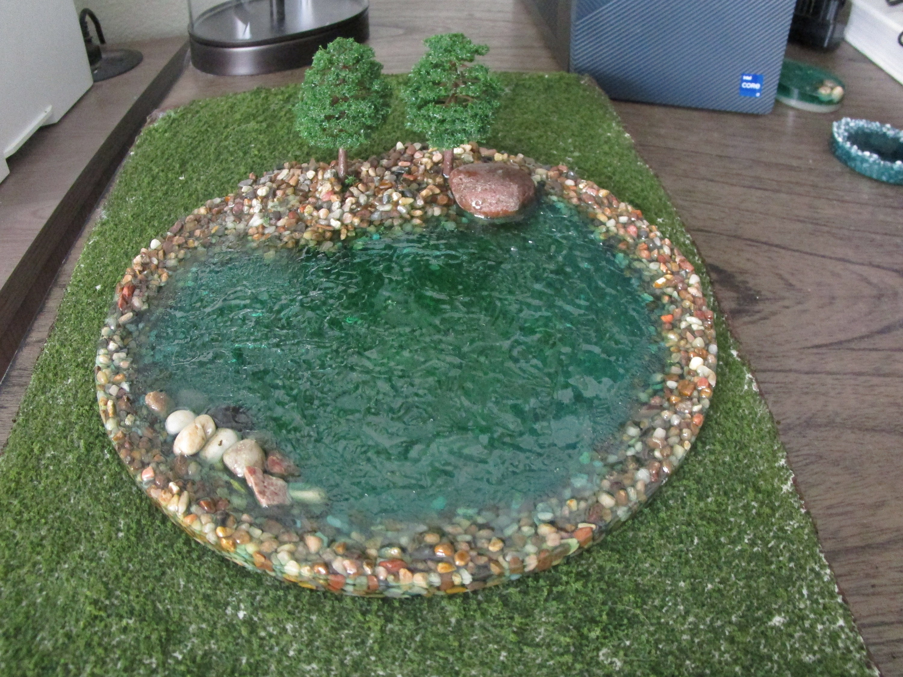 Realistic Looking 9 Resin Lake / Pond W Trees Perfect for Seasonal ...