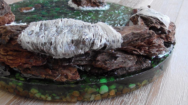 9 1/4" Mini Handcrafted Resin Waterfall Lake, Ocean for Dioramas ...