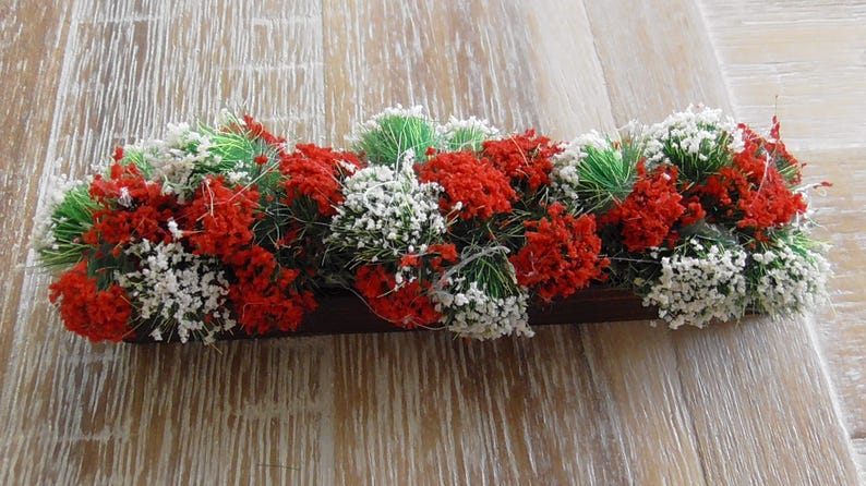 Handcrafted Mini Wood Flower Box for Seasonal Village Displays ...