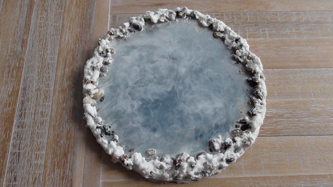 10 1/2" Mini Handcrafted Resin Frozen Ice Lake for Dioramas, Seasonal ...