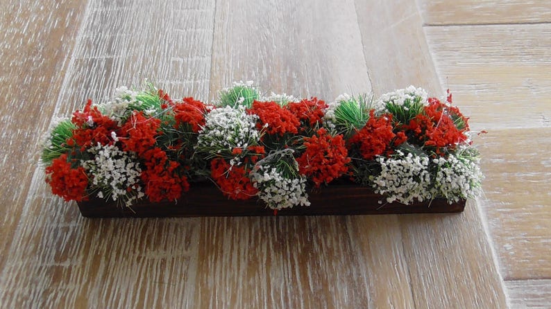 Handcrafted Mini Wood Flower Box for Seasonal Village Displays ...