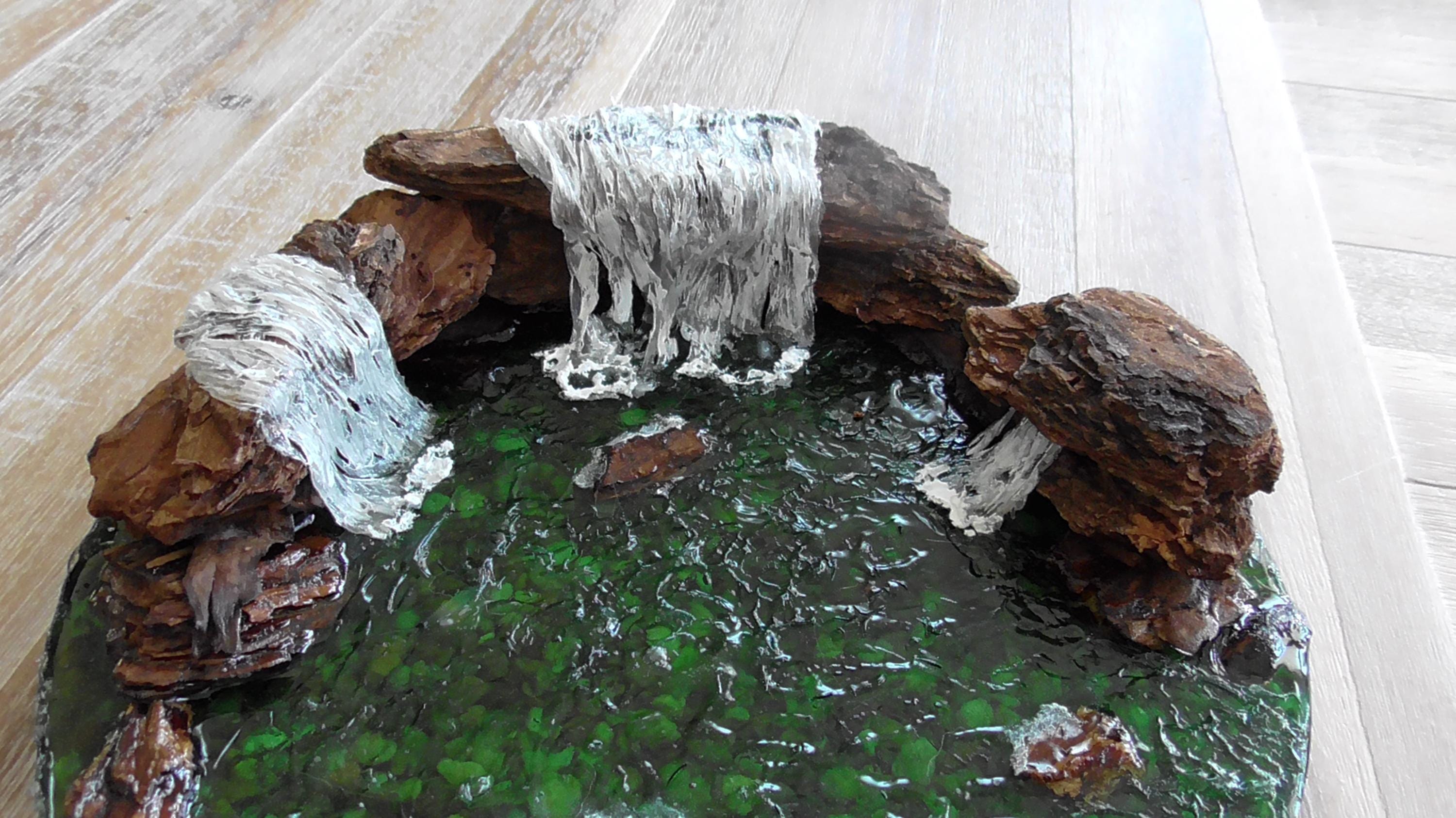 9 1/4" Mini Handcrafted Resin Waterfall Lake, Ocean for Dioramas ...