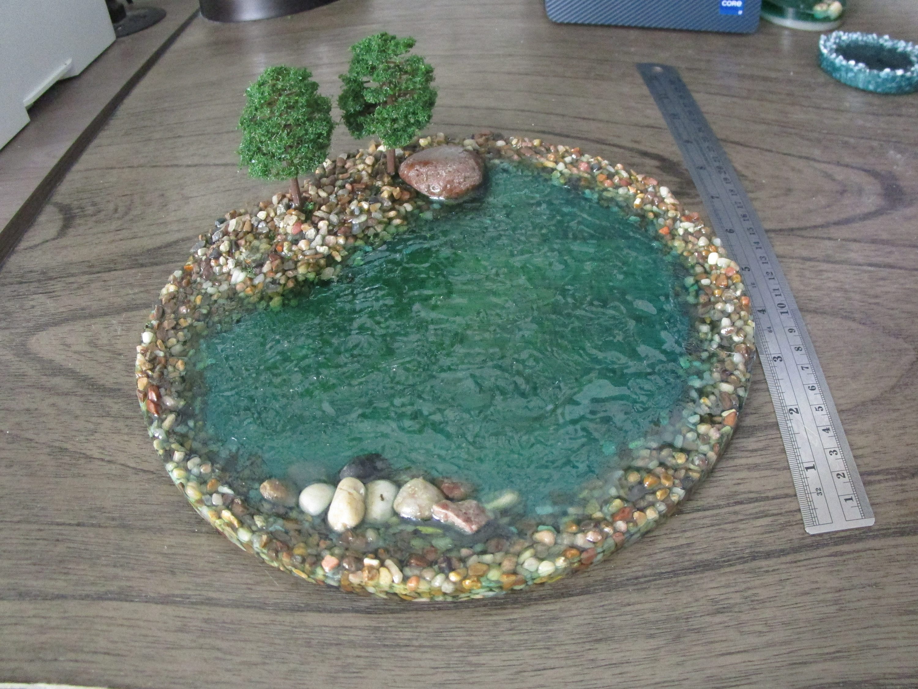 Realistic Looking 9 Resin Lake / Pond W Trees Perfect for Seasonal ...