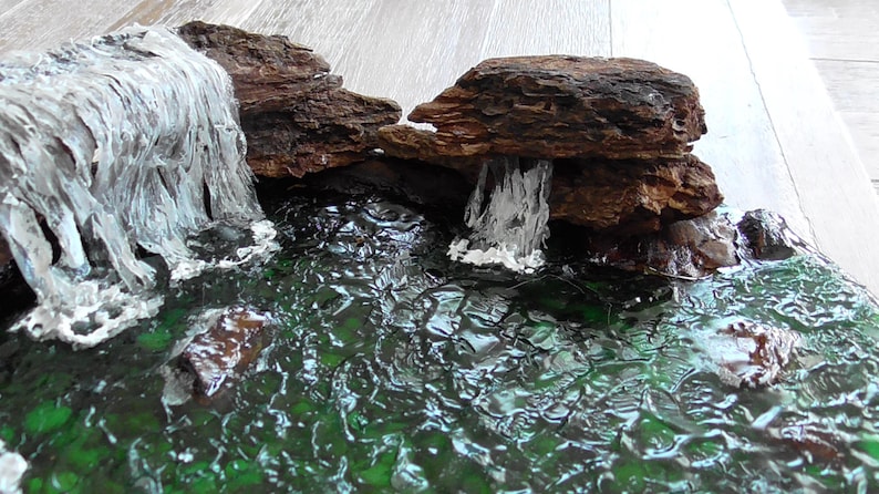 9 1/4" Mini Handcrafted Resin Waterfall Lake, Ocean for Dioramas ...