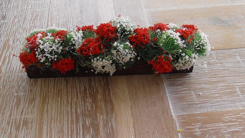 Handcrafted Mini Wood Flower Box for Seasonal Village Displays ...