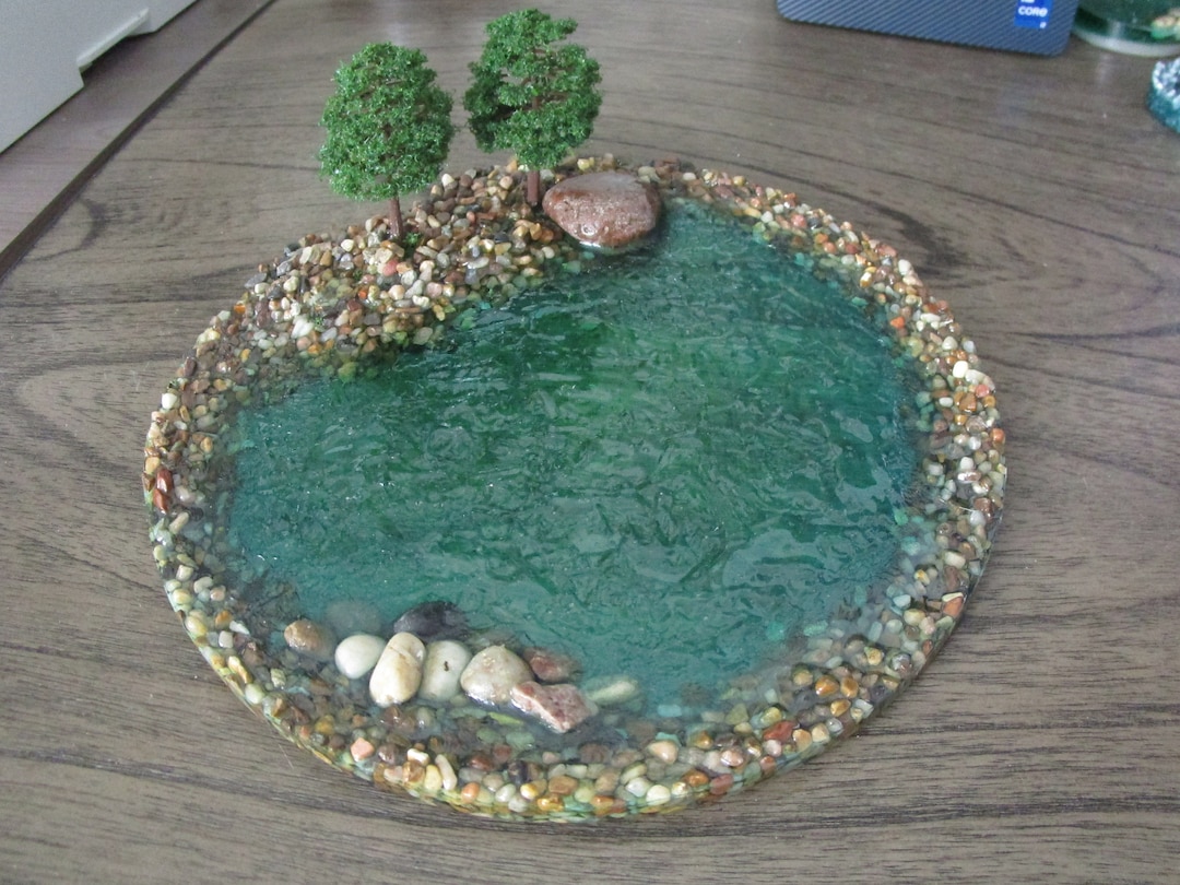 Realistic Looking 9 Resin Lake / Pond W Trees Perfect for Seasonal ...