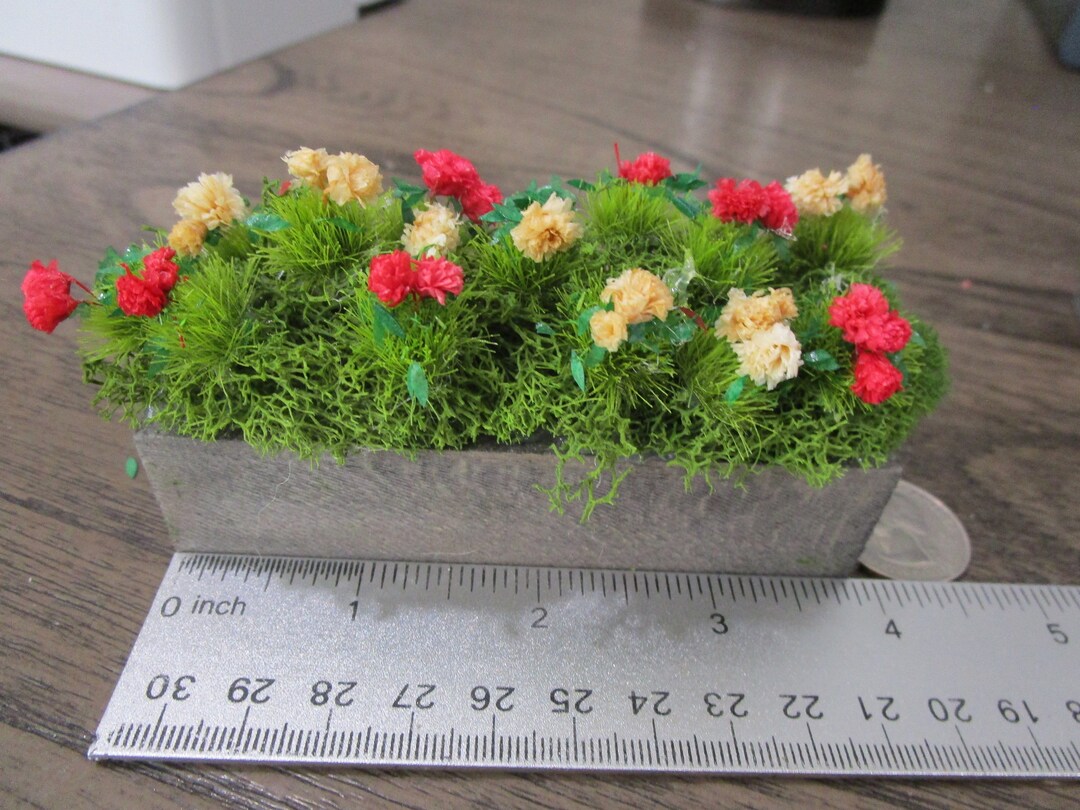 Miniature Flower Box for Seasonal Village Displays Large Doll House ...