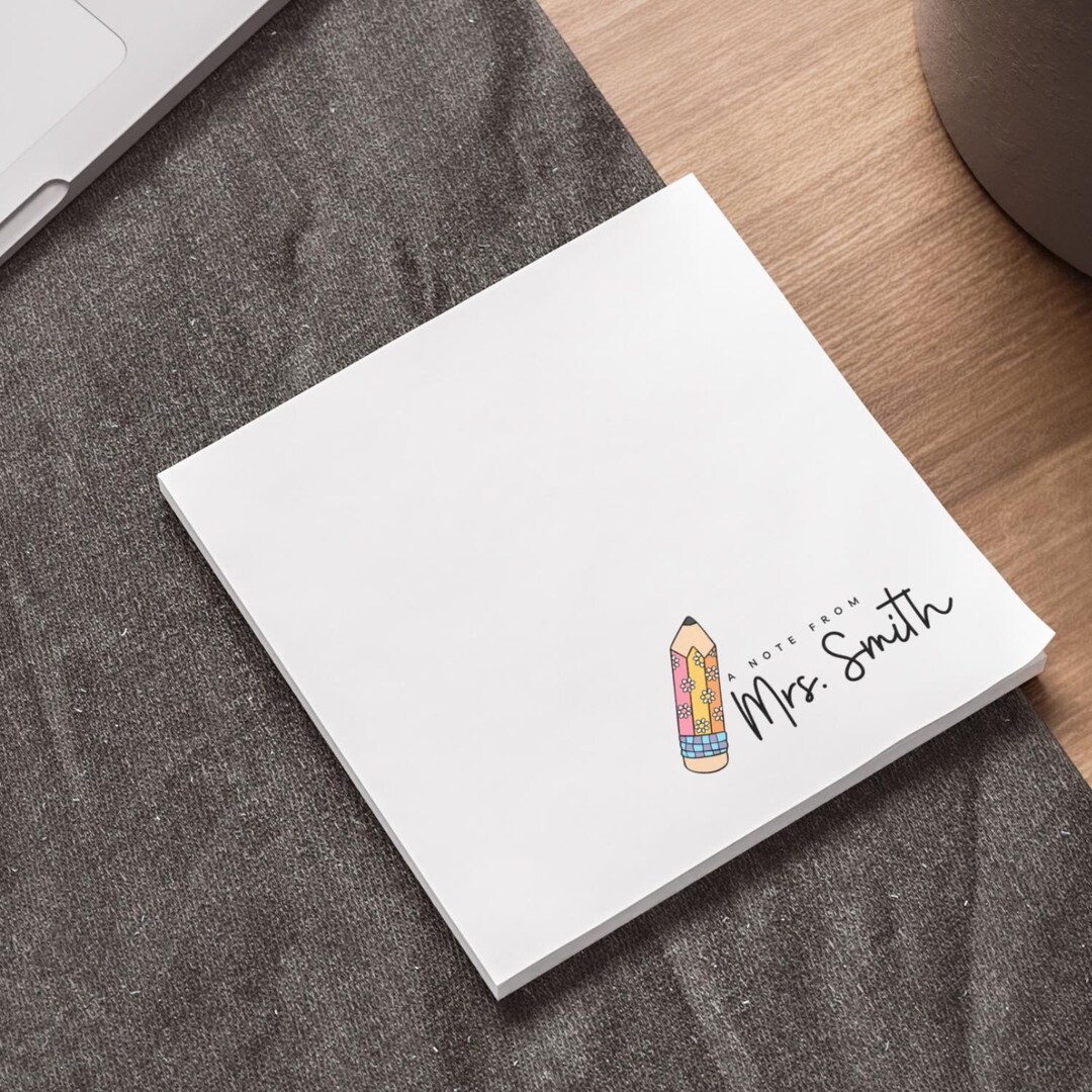 Personalized Post-it Note Pads for Teacher, Custom Notepad, to Do List ...