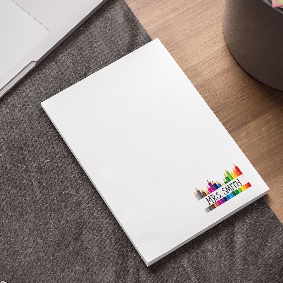 Personalized Post-it Note Pads for Teacher, Custom Notepad, to Do List ...