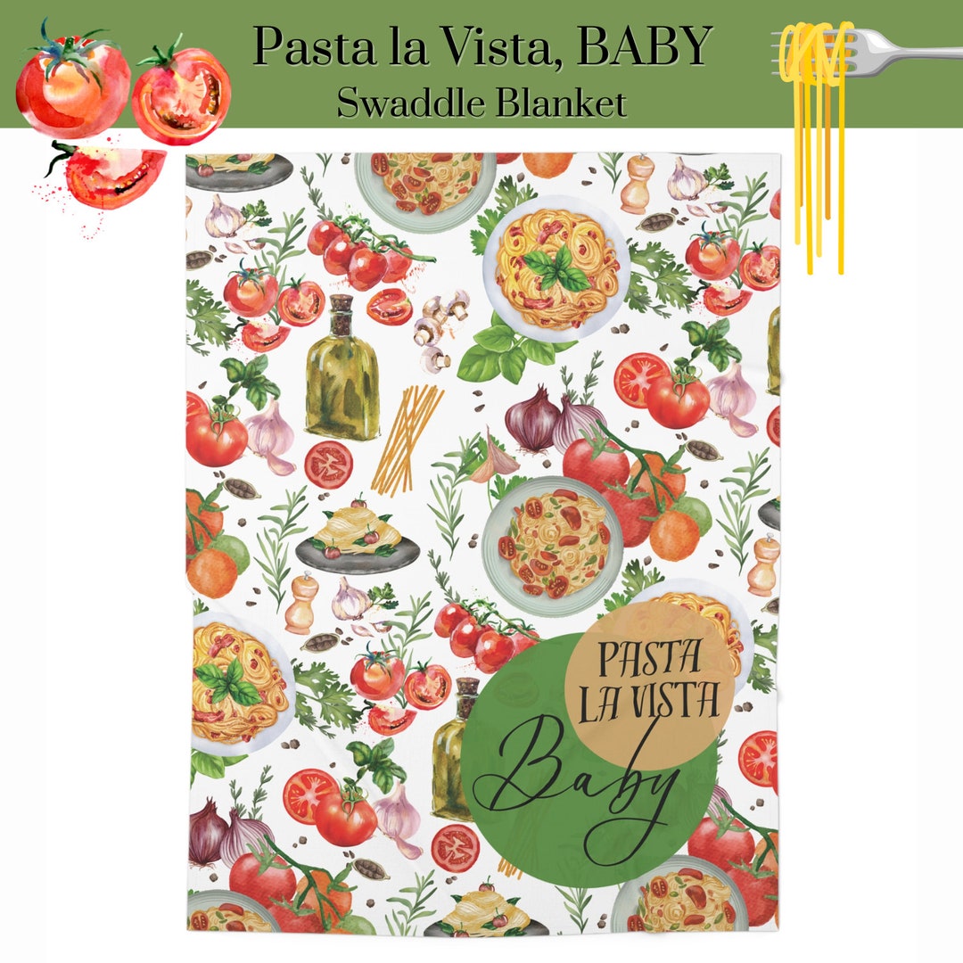 Pasta Print Baby Swaddle - Unique Hospital Blanket, Cozy Snuggle Gift ...