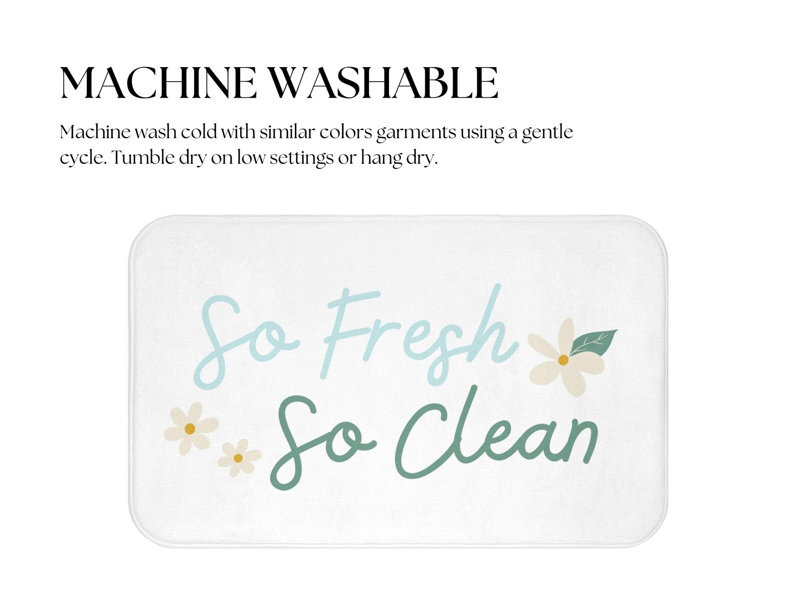 So Fresh, so Clean Bath Mat Cute Bath Mat, Non Slip Bath Mat, Simple ...