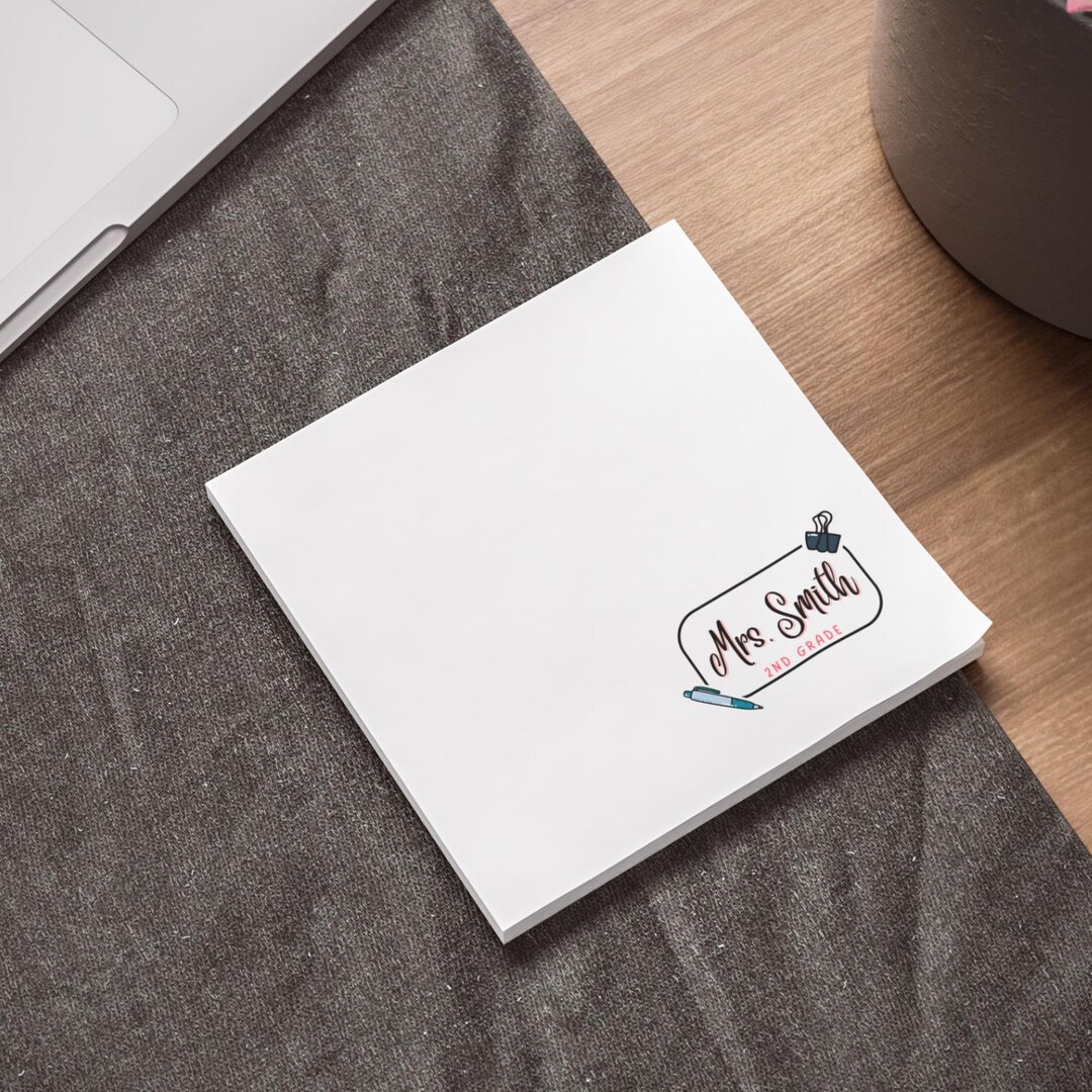 Personalized Post-it Note Pads for Teacher, Custom Notepad, to Do List ...
